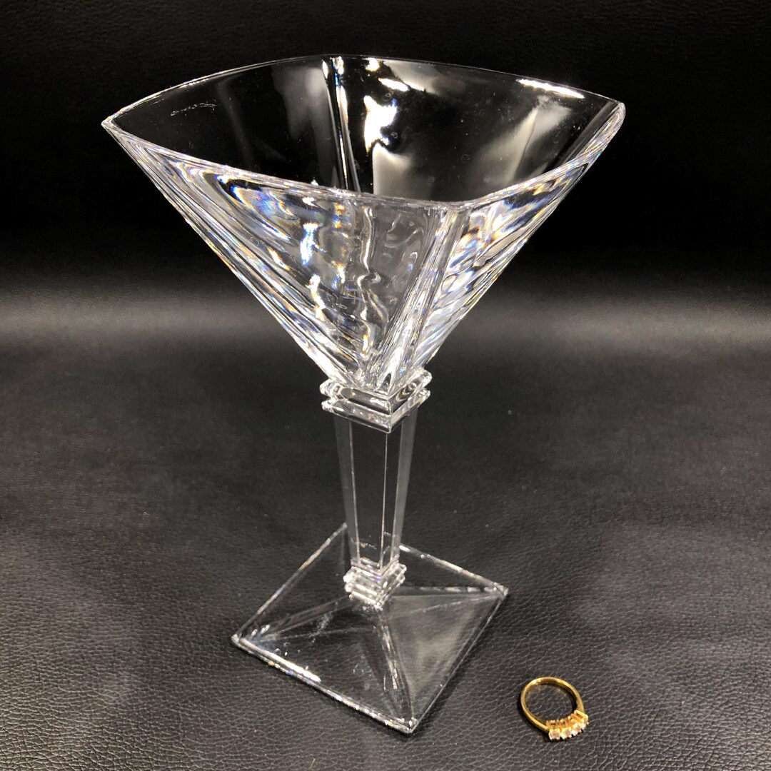 QUATTRO MARTINI GLASS 6.5oz Shannon by Godinger Clear Lead Crystal Art ...