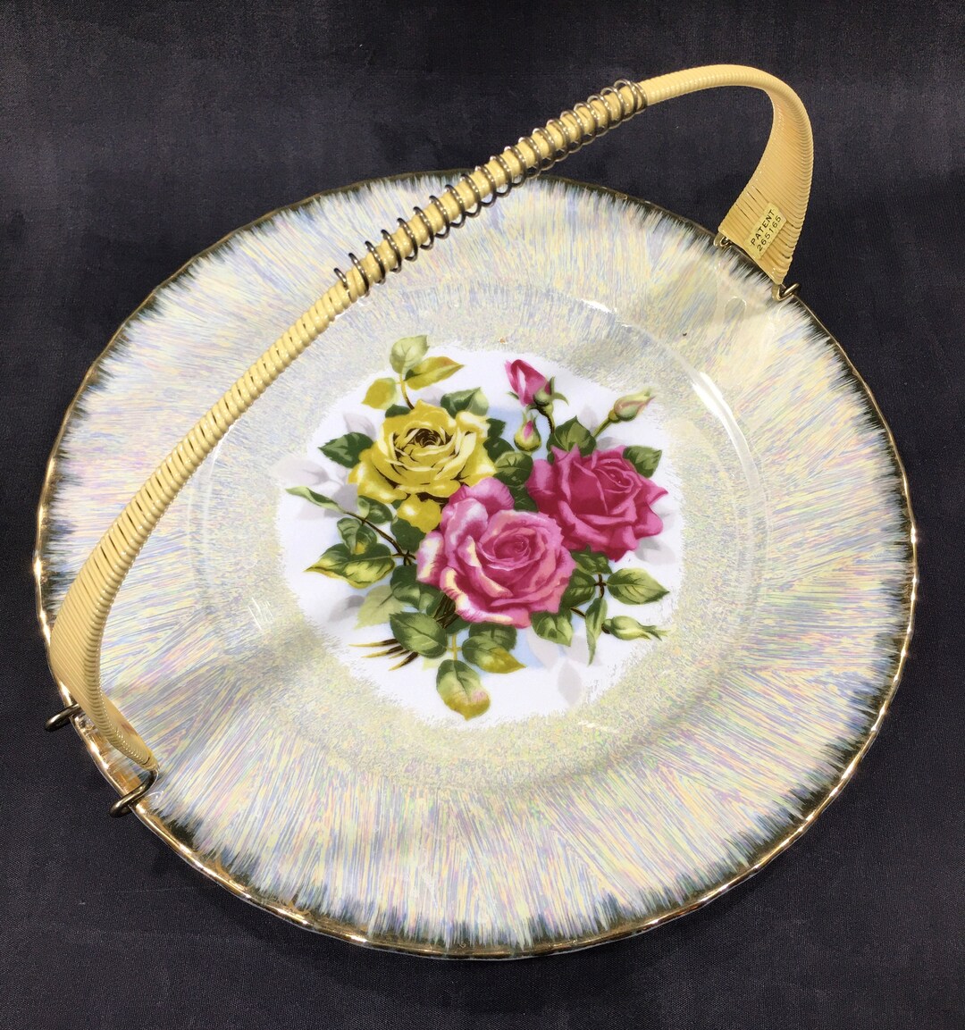 Vintage JAPANESE LUSTERWARE PLATE W/ Detachable Handle 10.5 ...