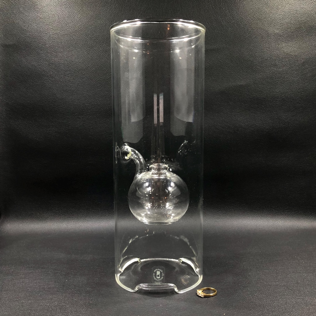 Vintage WOLFARD Hand Blown Glass Oil Lamp 12 Durable Clear Borosilicate ...
