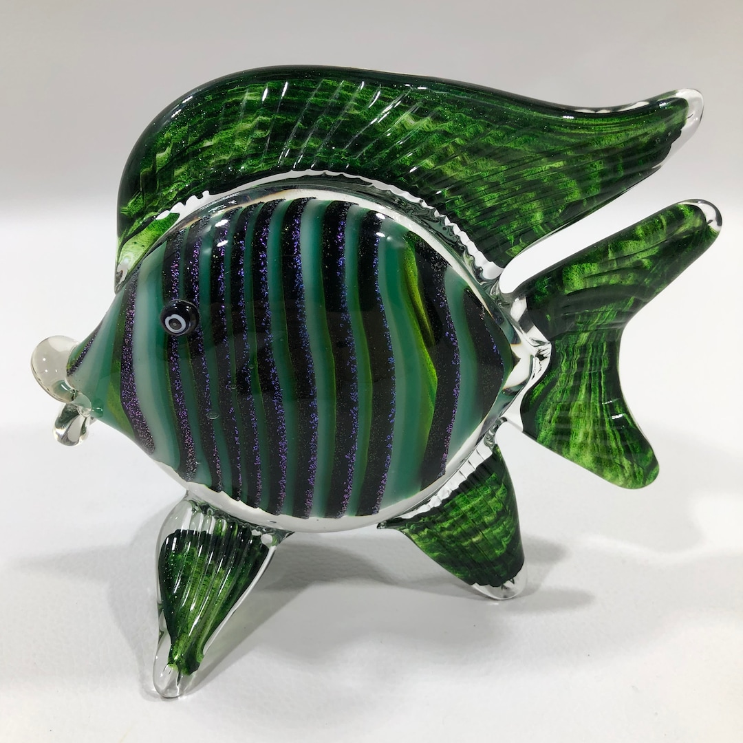 MAD ART GLASS 'twist Fish' Sculpture Paperweight ~ Blown Art Glass ...
