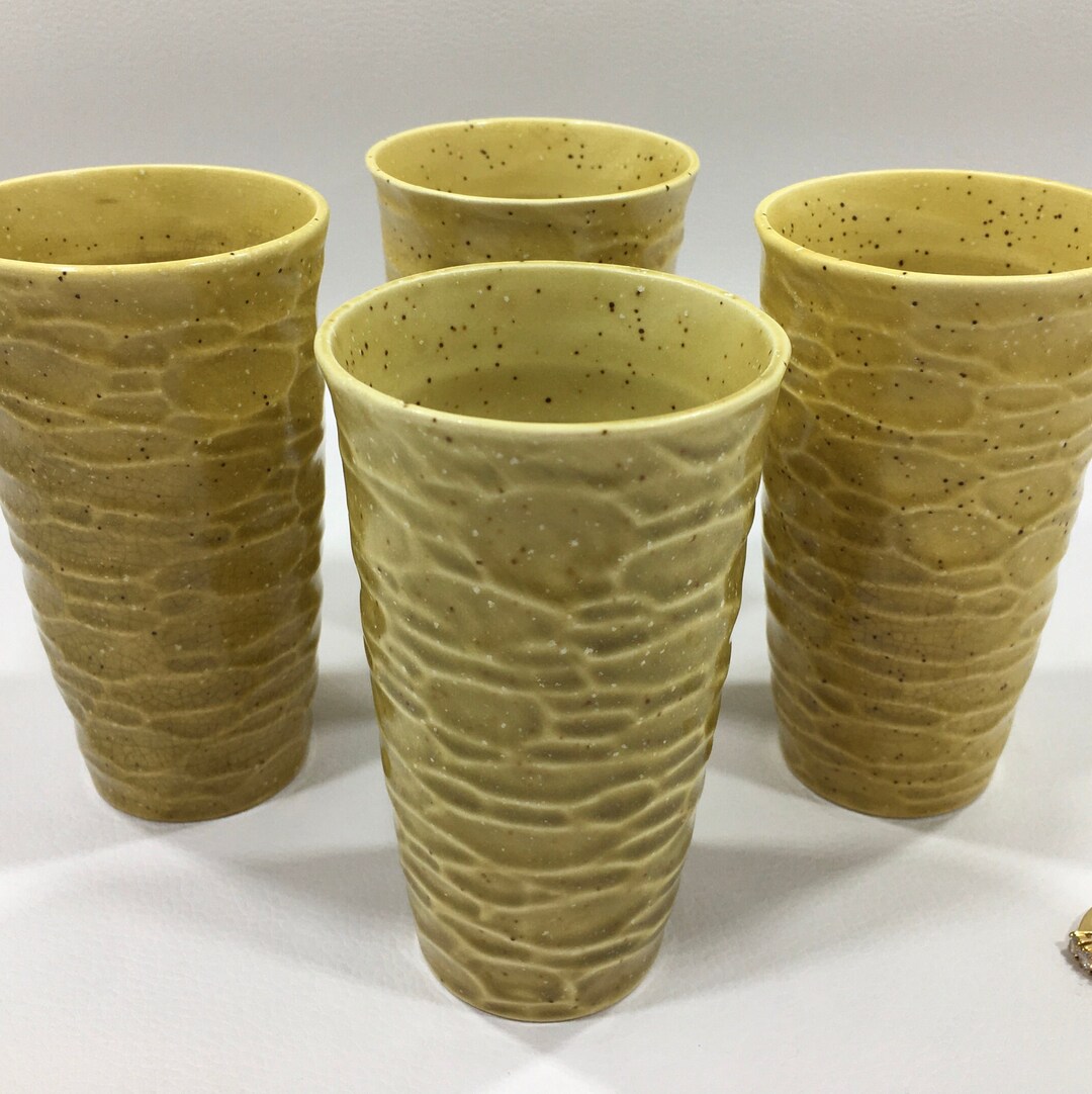 Japanese YUNOMI Style Tall Tea Cups / Ceramic Juice Tumblers Set of 4 ...