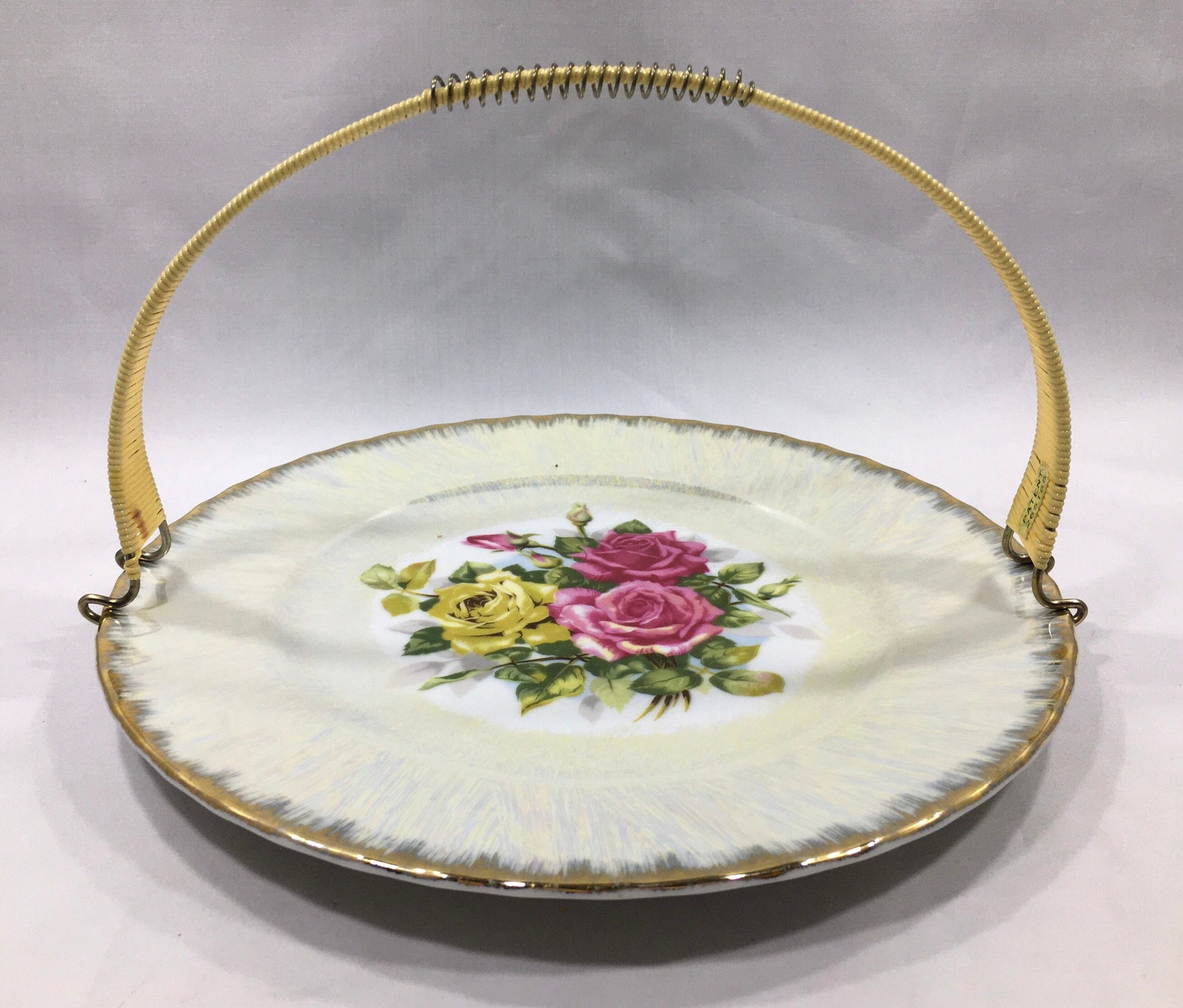 Vintage JAPANESE LUSTERWARE PLATE W/ Detachable Handle 10.5 ...