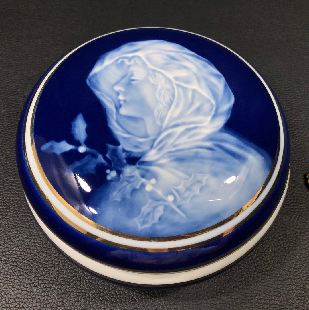 Antique French CAMILLE THARAUD LIMOGES Bonbonnière W/ Woman's Face ...