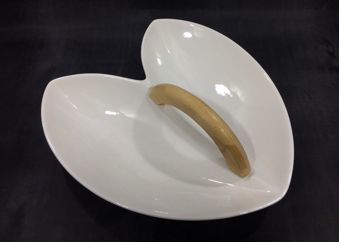 BRANDANI ITALY Heart Shaped Divided Porcelain Serving Dish W/ - Etsy
