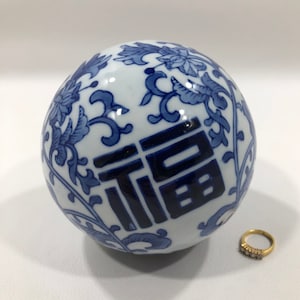 Happiness CHINOISERIE PORCELAIN ORB 4" ~ Hand Painted Chinese Carpet ...