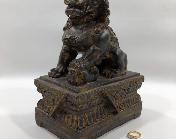 Chinese Ming Style LION FOO DOG Statue/bookend 9" ~ Yin Energy Female ...
