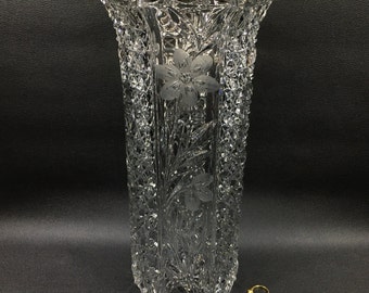 Vintage Sasaki Sengai Japanese Lead Crystal Vase Etched Vase - Etsy