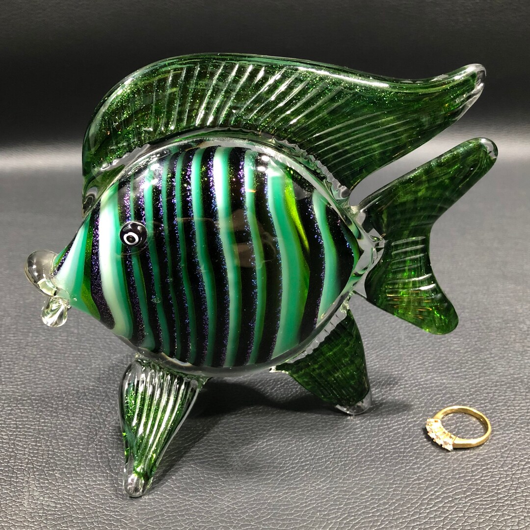 MAD ART GLASS 'twist Fish' Sculpture Paperweight ~ Blown Art Glass ...
