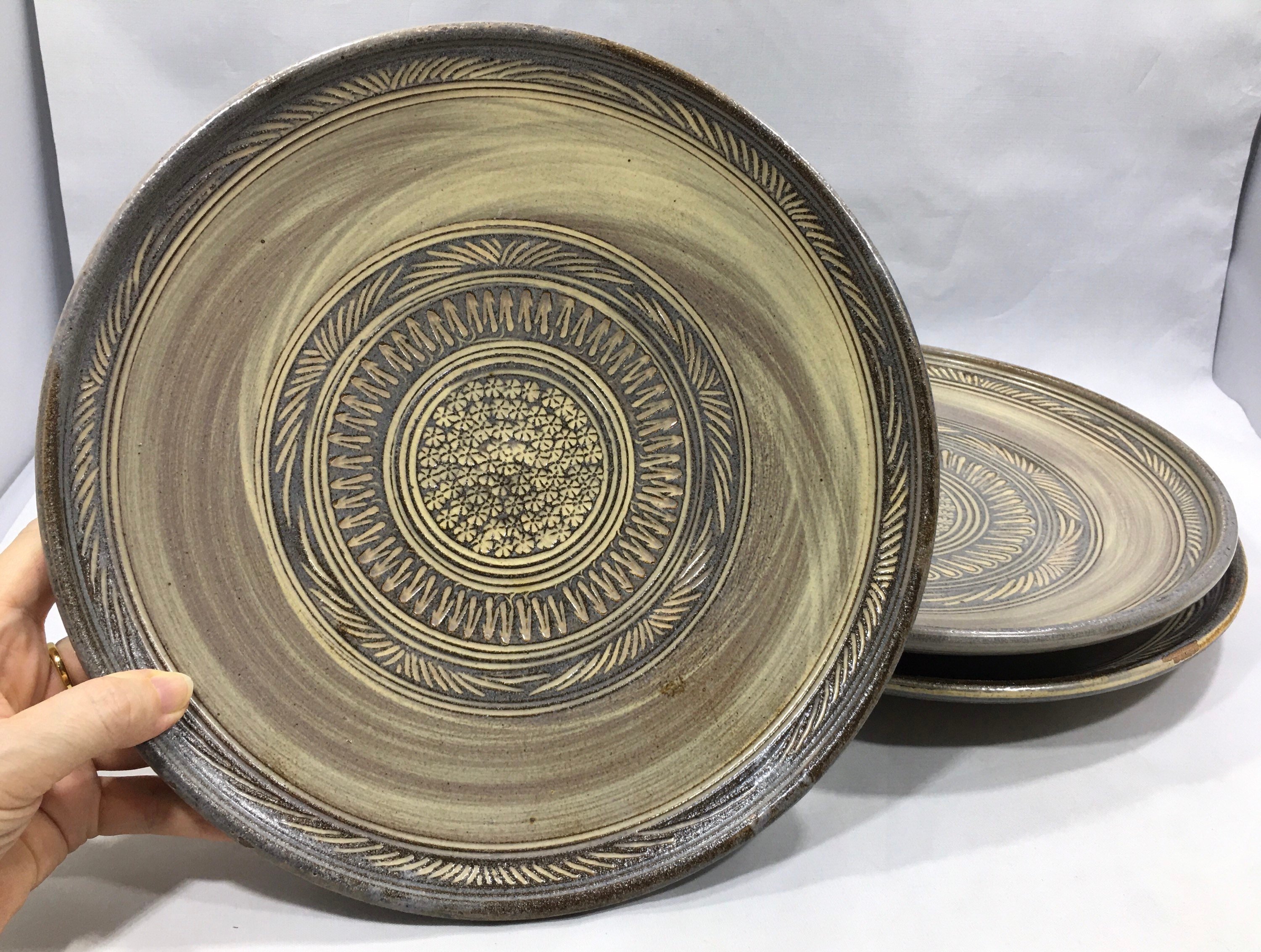 Saint John's Pottery EARTHENWARE DINNER PLATES 3 by - Etsy