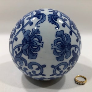 Happiness CHINOISERIE PORCELAIN ORB 4" ~ Hand Painted Chinese Carpet ...
