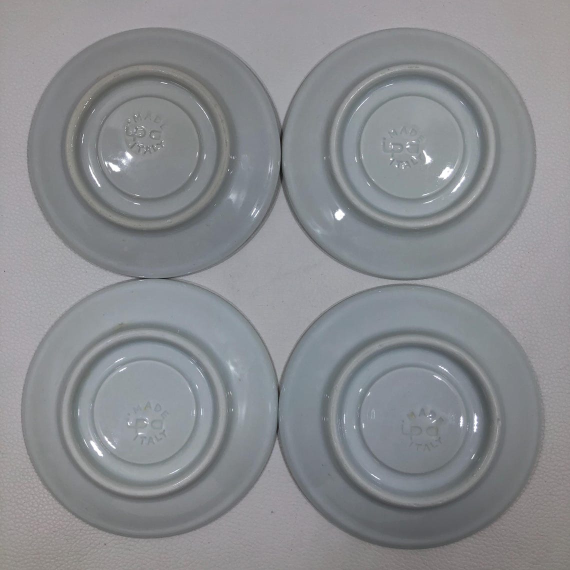 IPA Espresso Coffee Demitasse Cup & Saucer Sets (4) ~ White Porcelain W ...