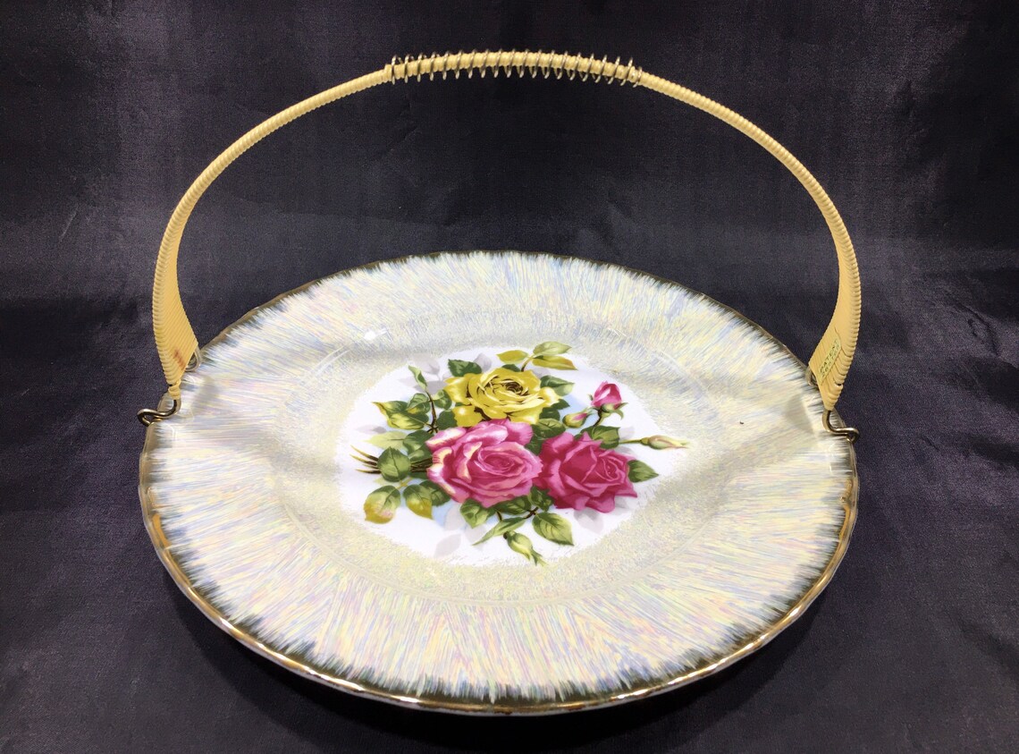 Vintage JAPANESE LUSTERWARE PLATE W/ Detachable Handle 10.5 ...