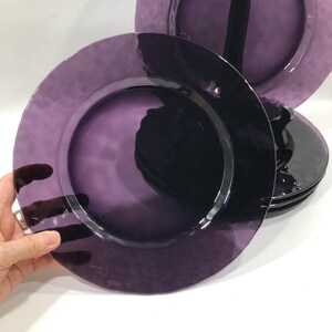 BORMIOLI ROCCO Amethyst Dinner Plates Set of 6 ~ Textured Hammered ...