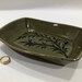 Signed MARK BLUMENFELD TRAY 8"x 6" ~ Green Glazed Ceramic Bowl W/ Hand ...