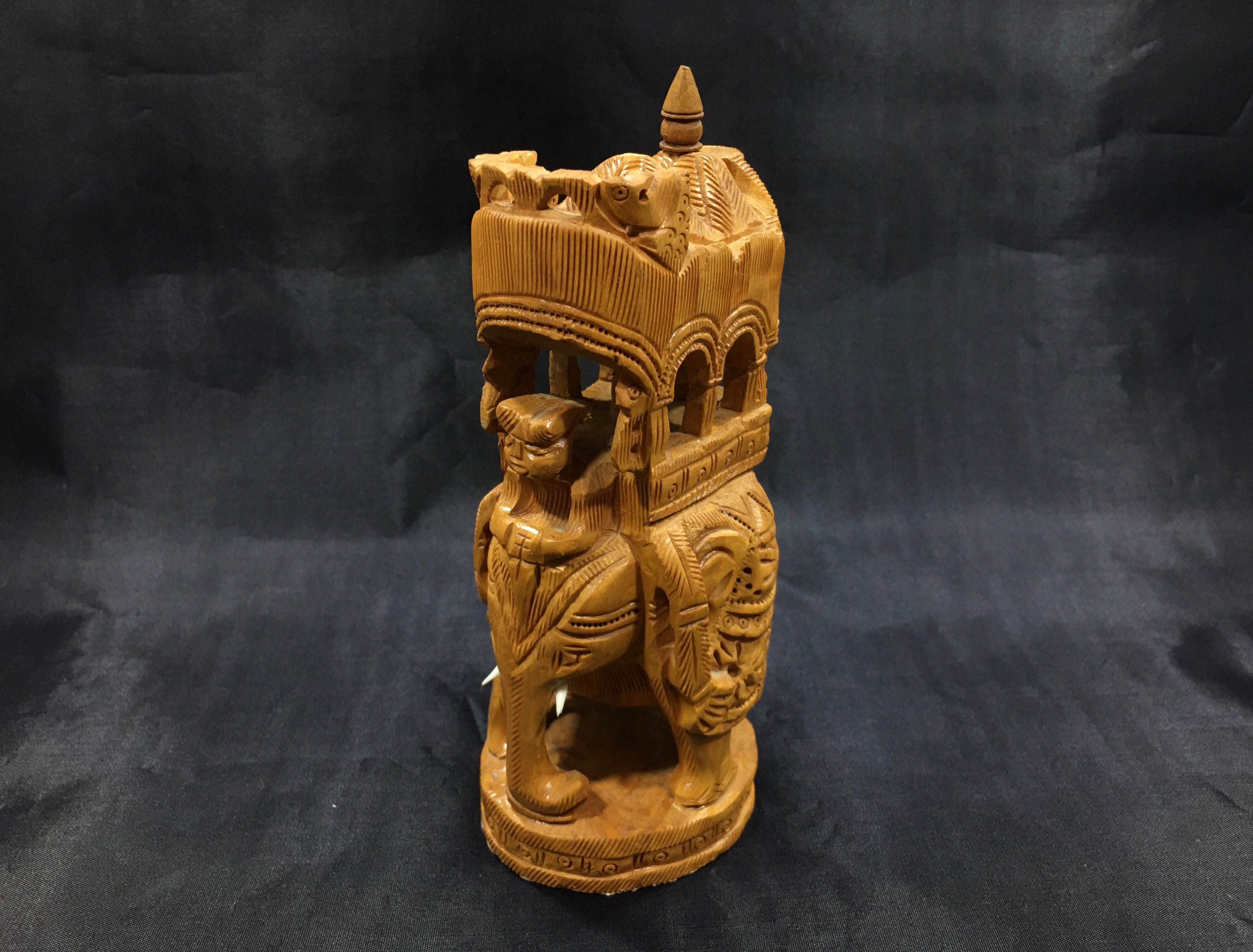 Vintage AMBABARI WOODEN ELEPHANT Sculpture W/ Howdah Carriage - Etsy