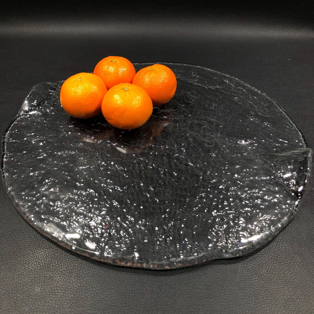 Crate & Barrel 'ORION' SERVING PLATTER 13" ~ Heavy Glass Cheese ...