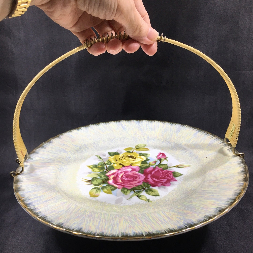 Vintage JAPANESE LUSTERWARE PLATE W/ Detachable Handle 10.5 ...