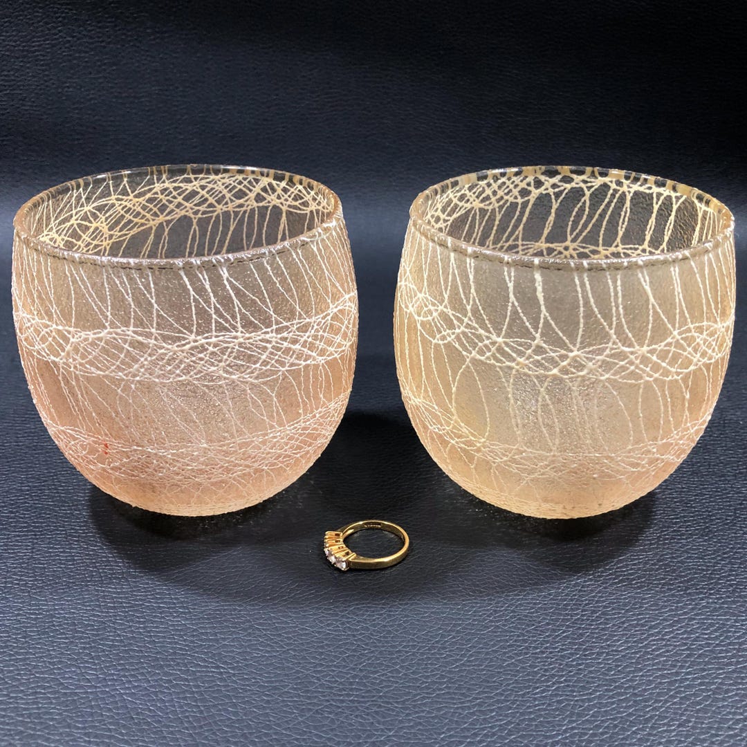 Color Craft Shat-r-pruf SPAGHETTI STRING Drinking Glasses (2) ~ Peach ...
