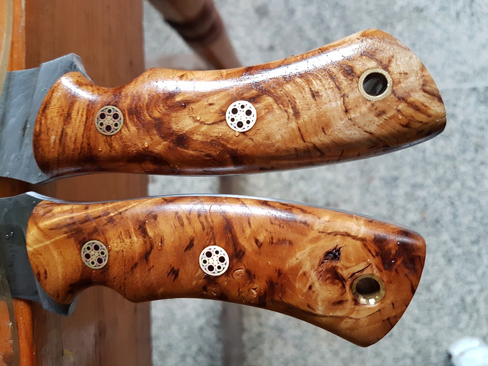 REAL DAMASCUS Hunting Knife Chestnut Handle-150 | Etsy