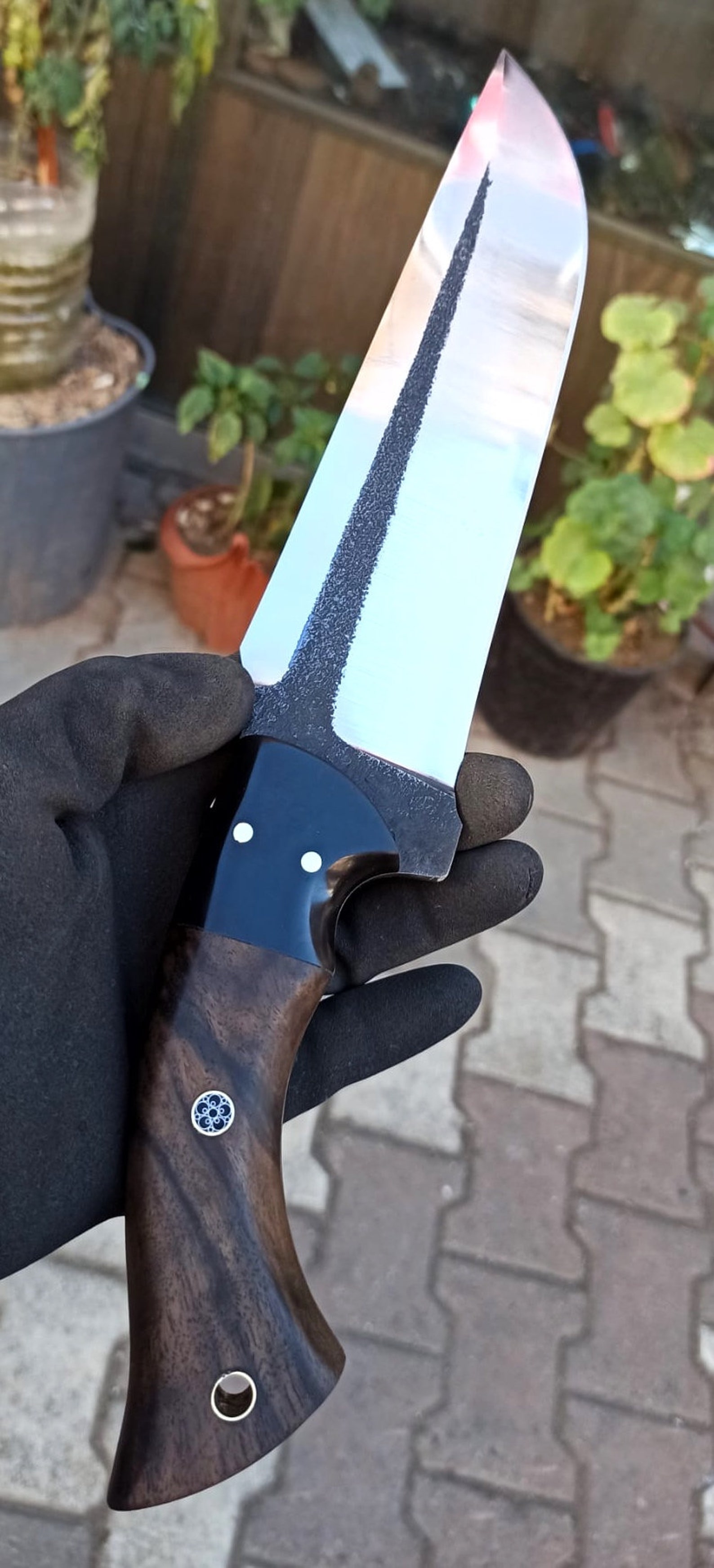 Hunting Knife 5160 Carbon Steel and Walnut Wood Handle - Etsy