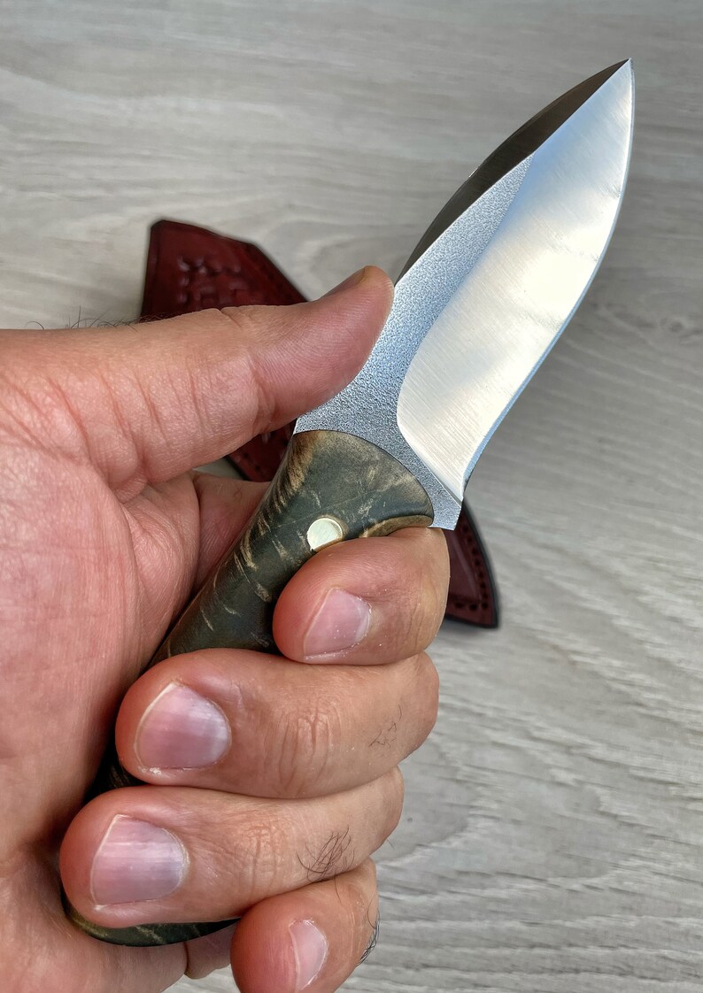 Bushcraft Knife N690 Steel and Maple Wood Handle Blacksmith - Etsy