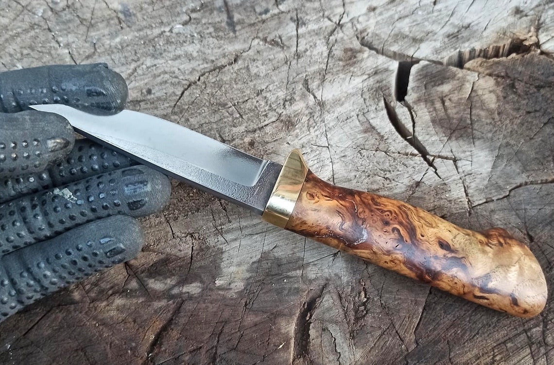 Puukko Knife N690 Steel Chestnut Wood Handle Blacksmith | Etsy