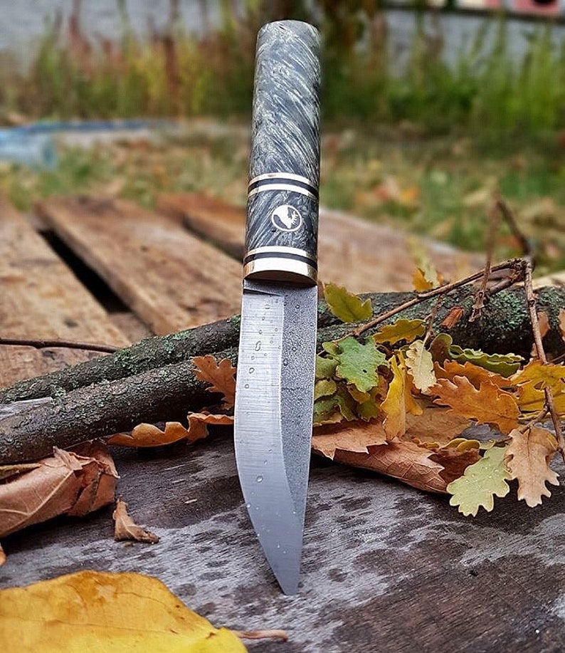 Puukko Knife N690 Steel Maple Wood Handle Blacksmith Made - Etsy