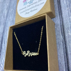 Be Brave Necklace. Letters and Words Necklaces. Inspirational Necklaces ...