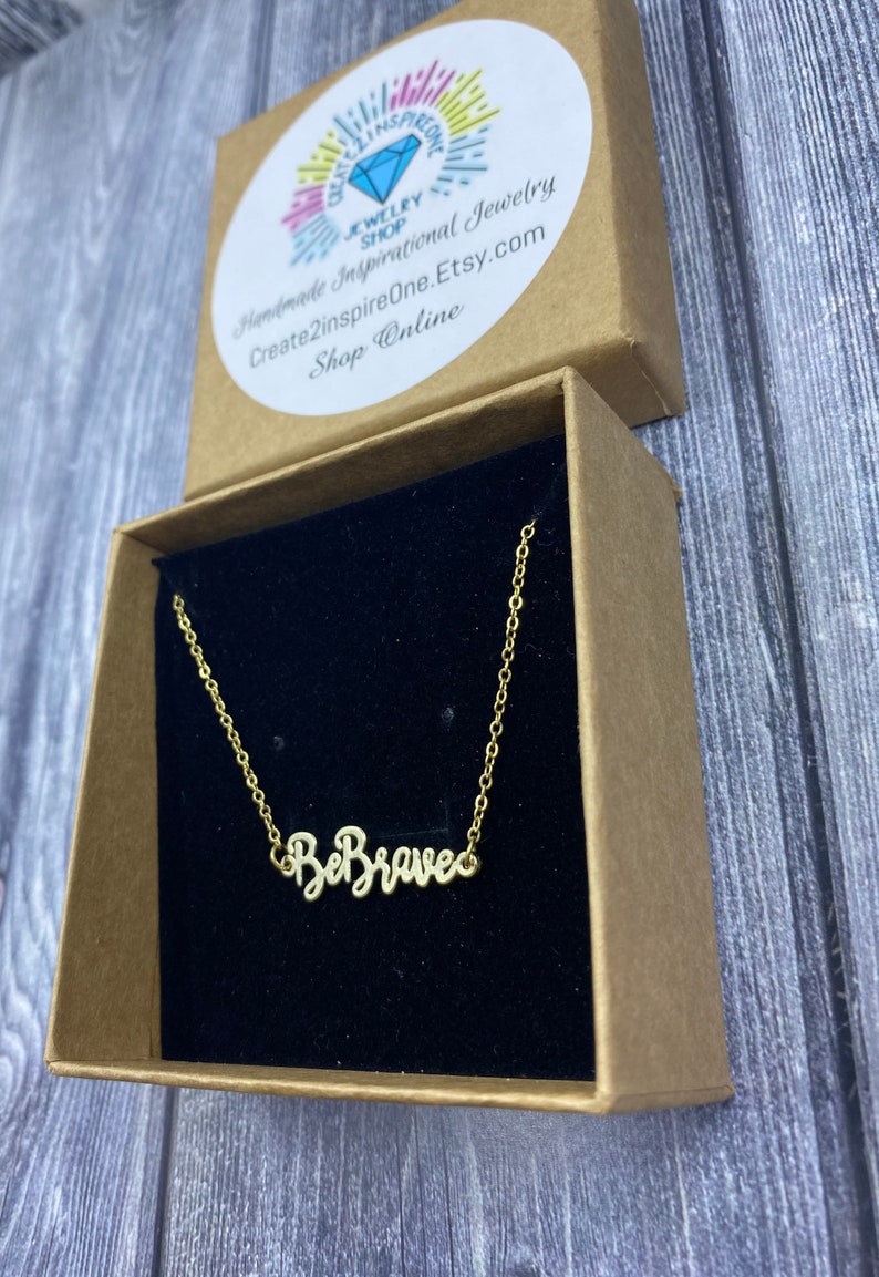 Be Brave Necklace. Letters and Words Necklaces. Inspirational Necklaces ...