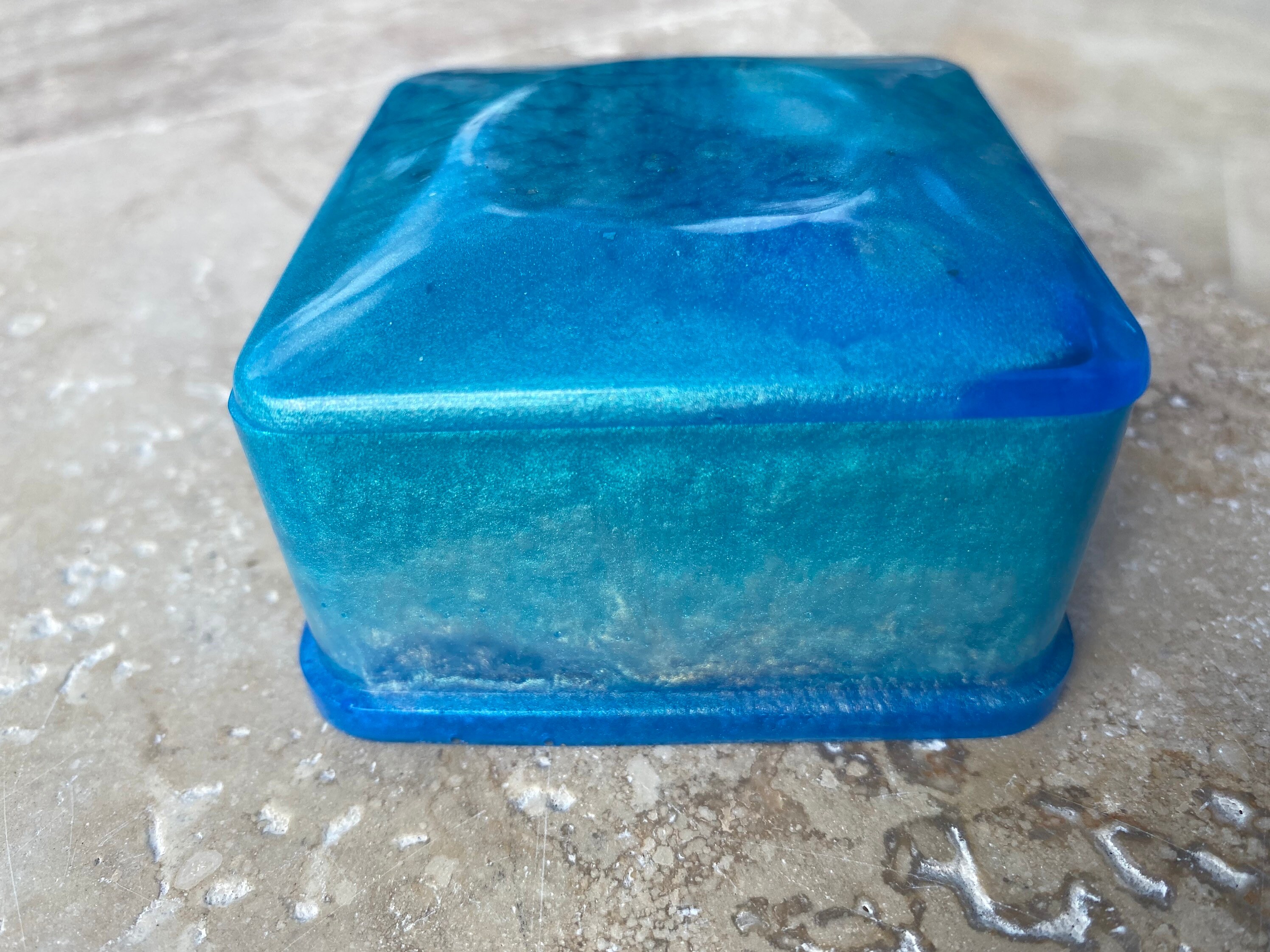 Handcrafted Jewelry Box, Square Shape Epoxy Resin Jewelry Box With Lid ...