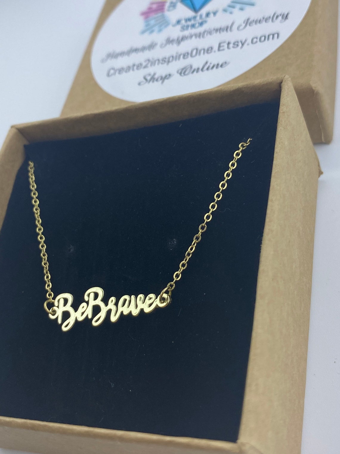 Be Brave Necklace. Letters and Words Necklaces. Inspirational Necklaces ...