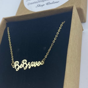 Be Brave Necklace. Letters and Words Necklaces. Inspirational Necklaces ...