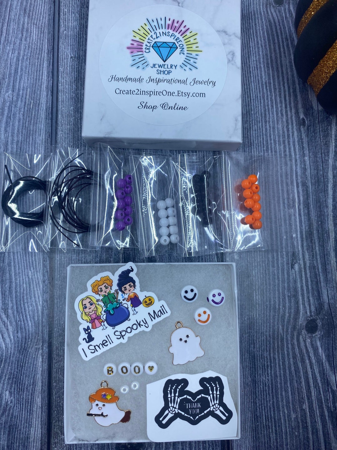 Gold BOO Bracelet, DIY Bracelet, Children Bracelet Kit, Cute White ...