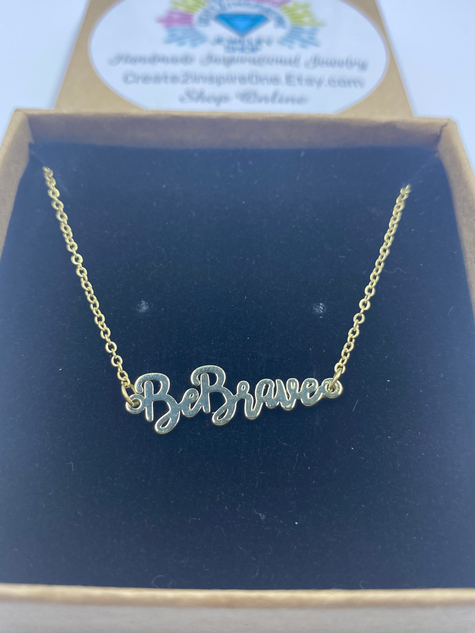 Be Brave Necklace. Letters and Words Necklaces. Inspirational Necklaces ...