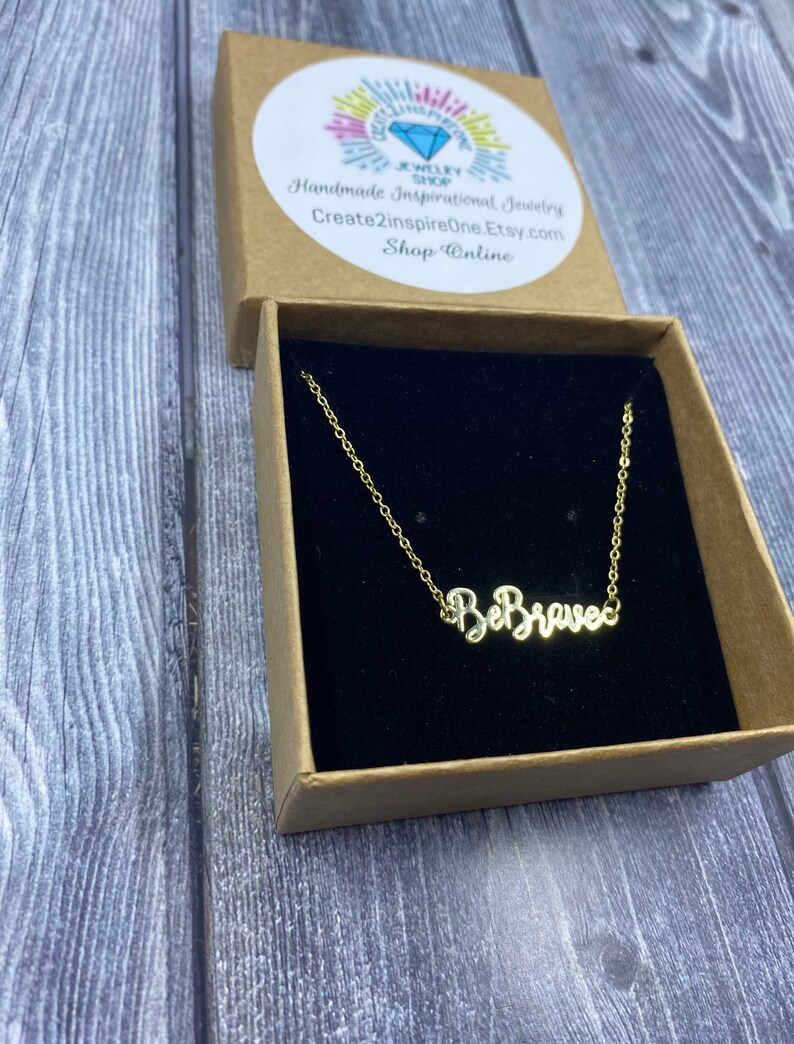 Be Brave Necklace. Letters and Words Necklaces. Inspirational Necklaces ...