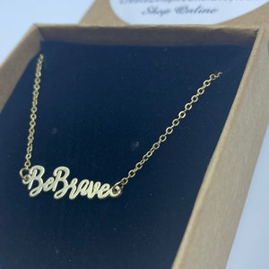 Be Brave Necklace. Letters and Words Necklaces. Inspirational Necklaces ...