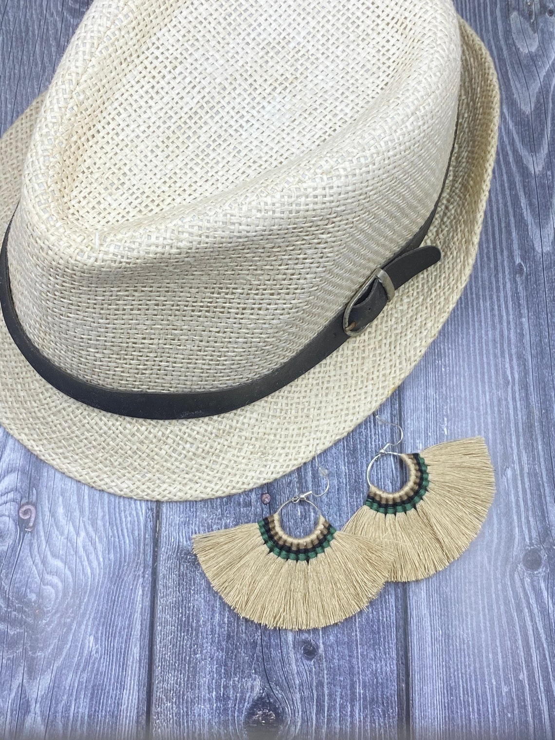 Tassel Earrings Handmade Earrings Natural Colors Bohemian | Etsy