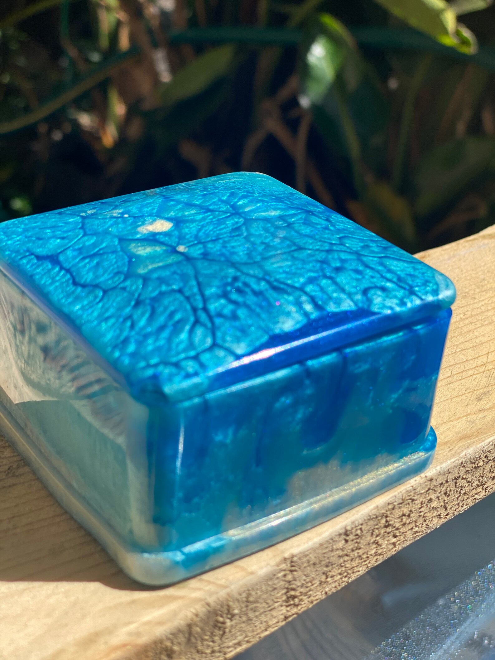 Handcrafted Jewelry Box, Square Shape Epoxy Resin Jewelry Box With Lid ...