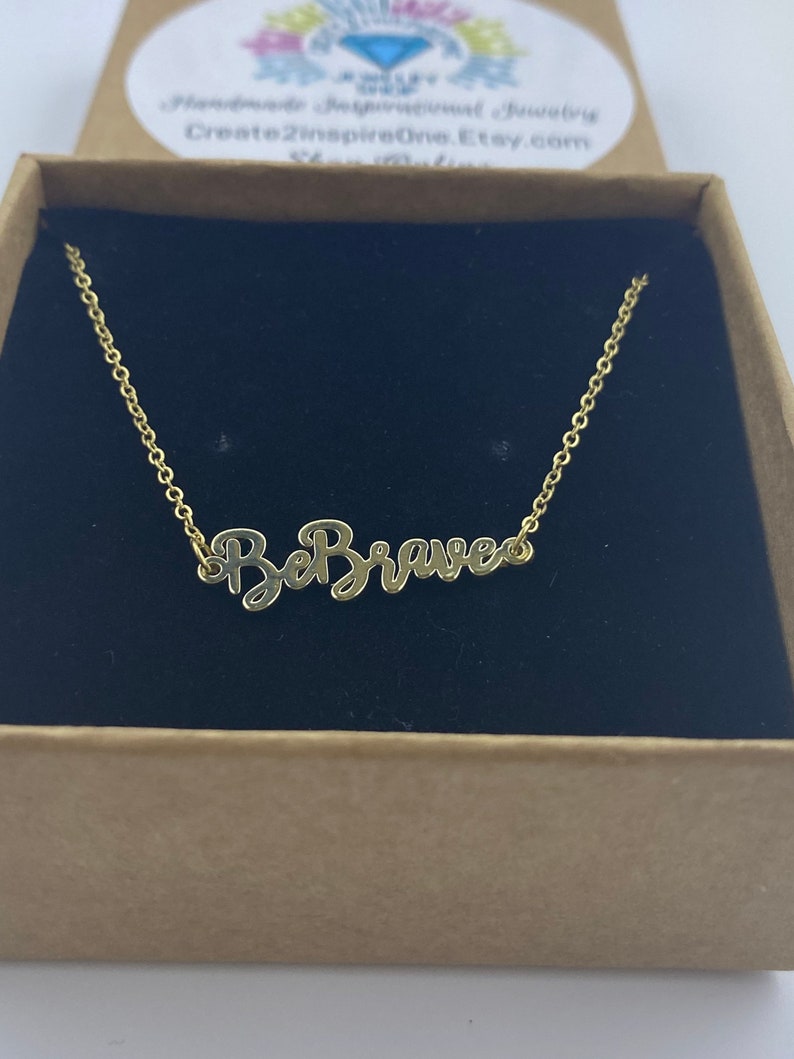 Be Brave Necklace. Letters and Words Necklaces. Inspirational Necklaces ...