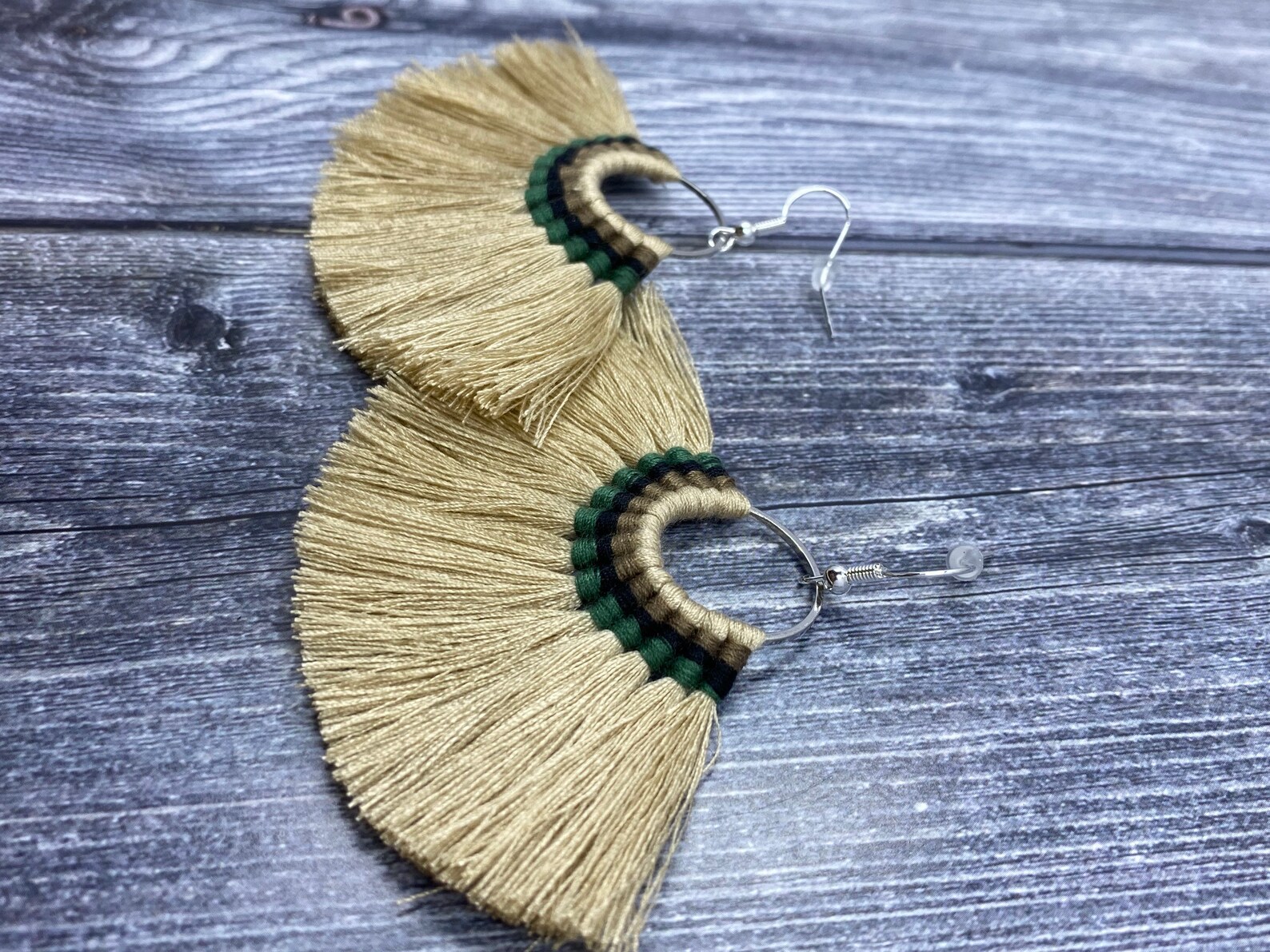 Tassel Earrings Handmade Earrings Natural Colors Bohemian | Etsy