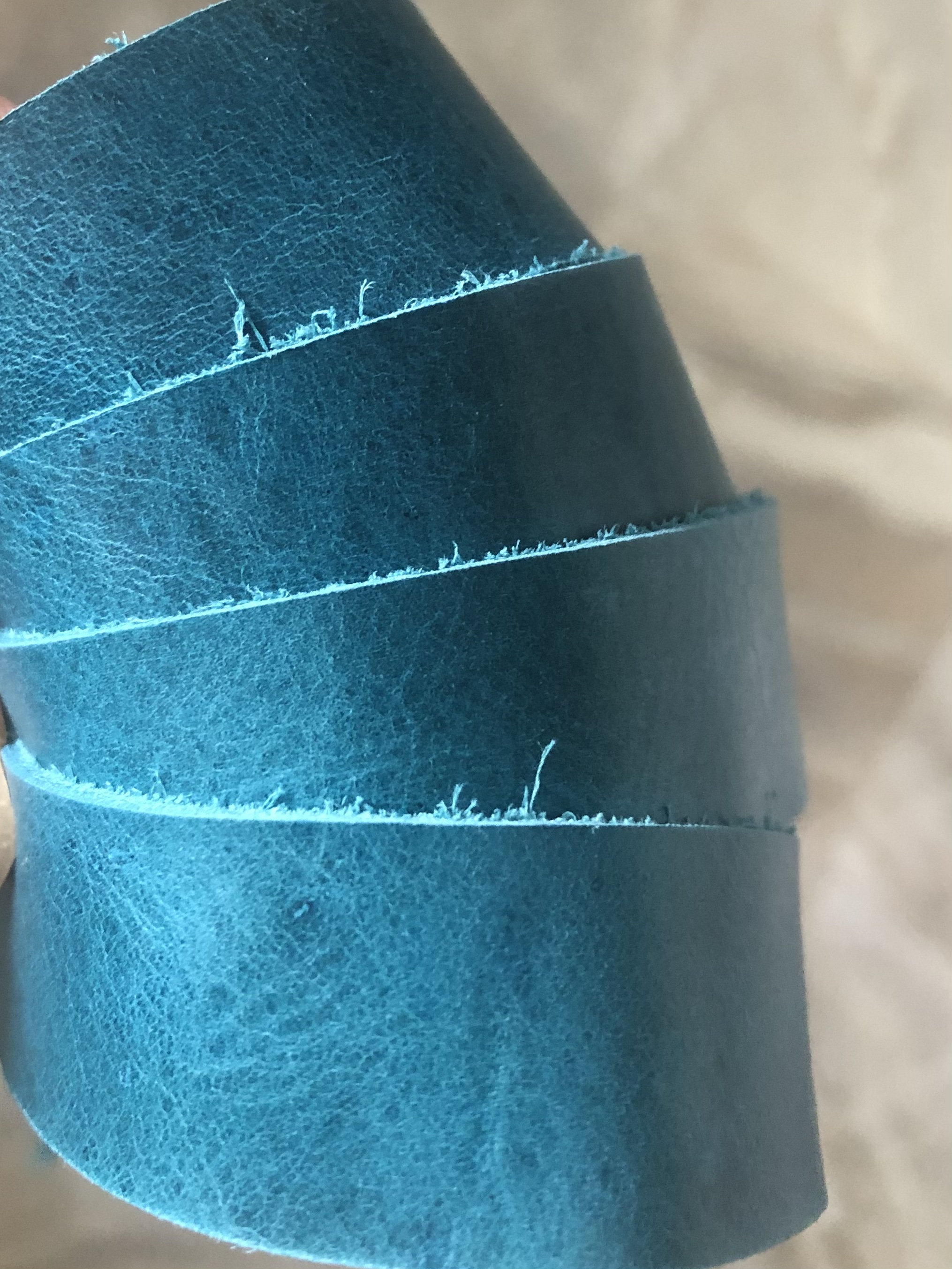 Distressed Aqua Leather Strap Veg Tan Full Grain Leather - Etsy