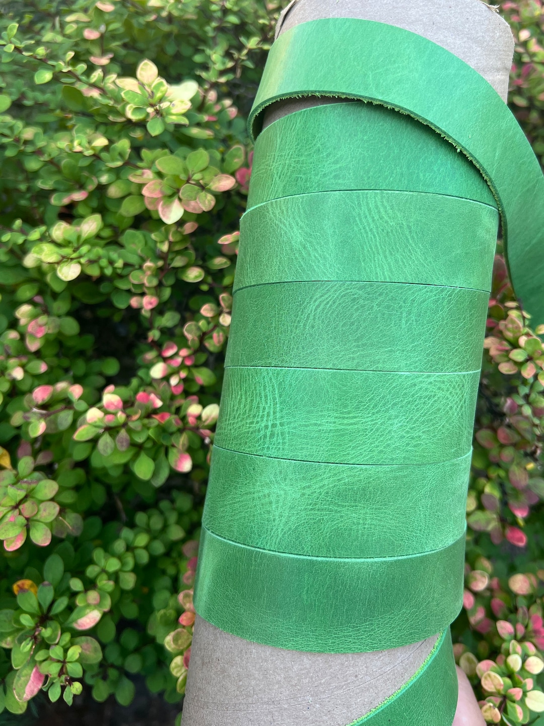 Distressed Green Leather Strap | Full Grain Leather| Bag Handles ...