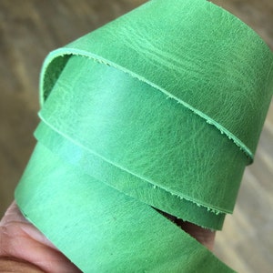 Distressed Green Leather Strap | Full Grain Leather| Bag Handles ...