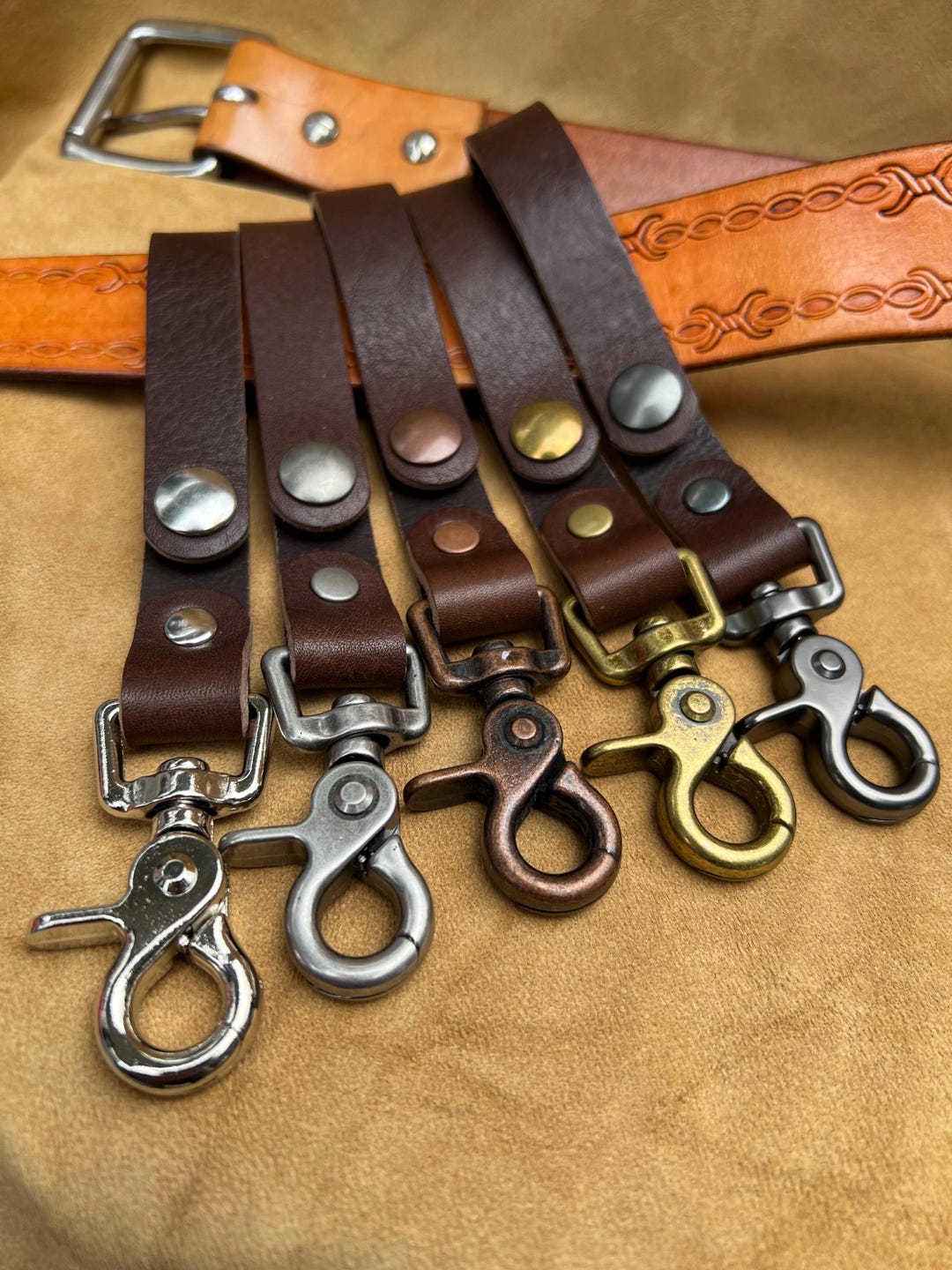 Leather Belt Clip Keychain: Heavy Duty Key Holder, Fits 2" Belt - Etsy