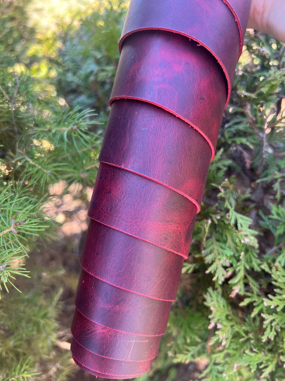 Utility Wine Red Leather Straps| Full Grain | Pulled up Leather | Bag ...