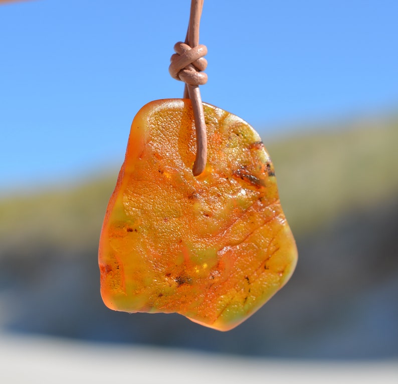 Large Raw Amber Amulet Baltic Amber Jewelry Unpolished Amber - Etsy