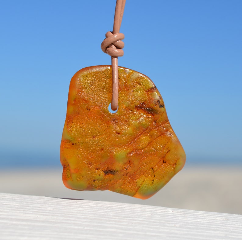 Large Raw Amber Amulet Baltic Amber Jewelry Unpolished Amber - Etsy