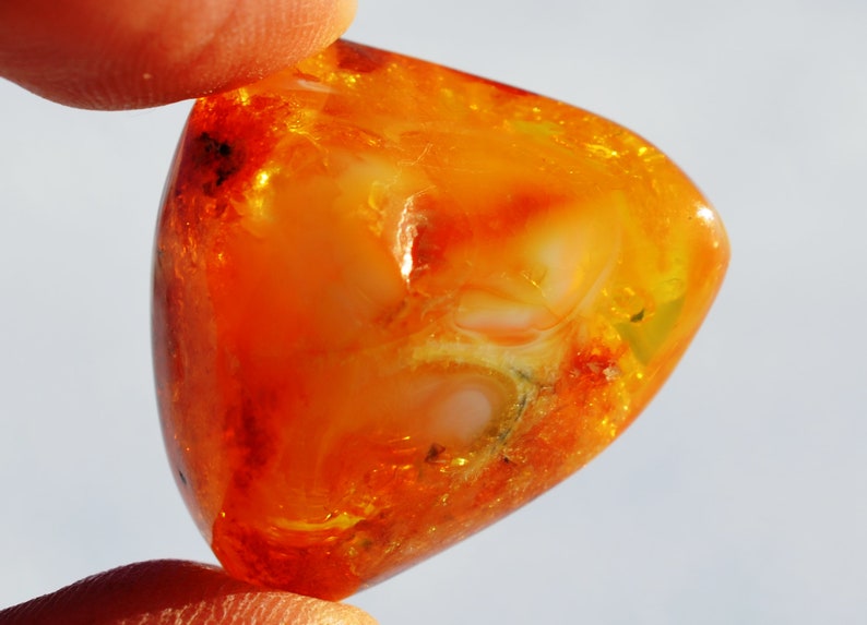 Baltic amber stone white/ cognac/ honey/ clear amber nugget | Etsy