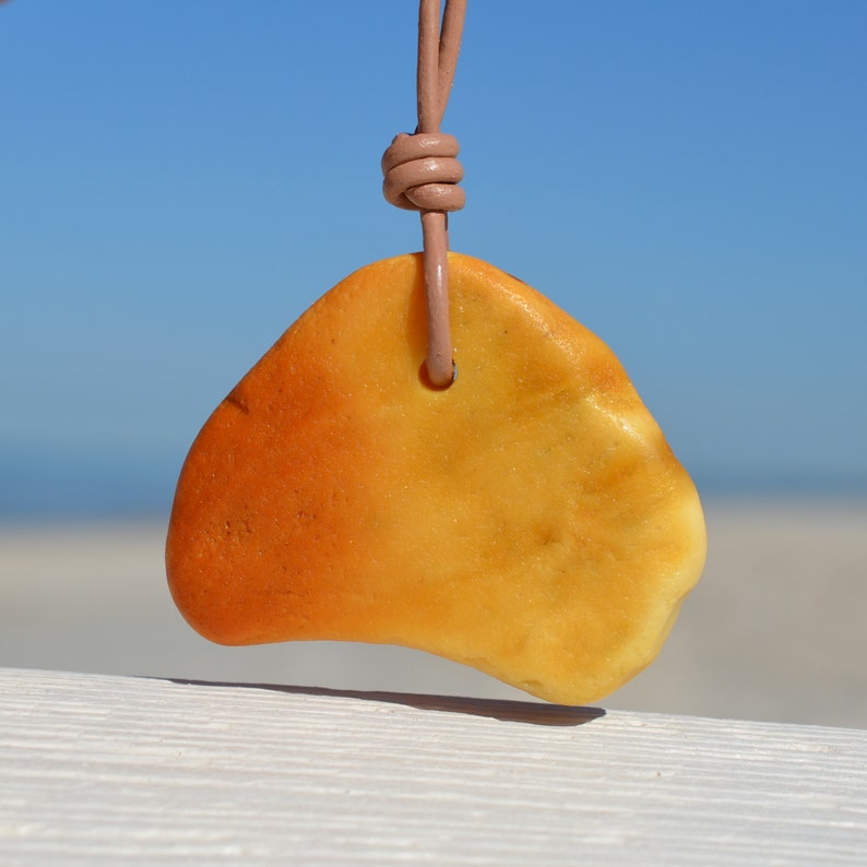 White Raw Amber Pendant Amulet Untreated Baltic Amber Stone - Etsy