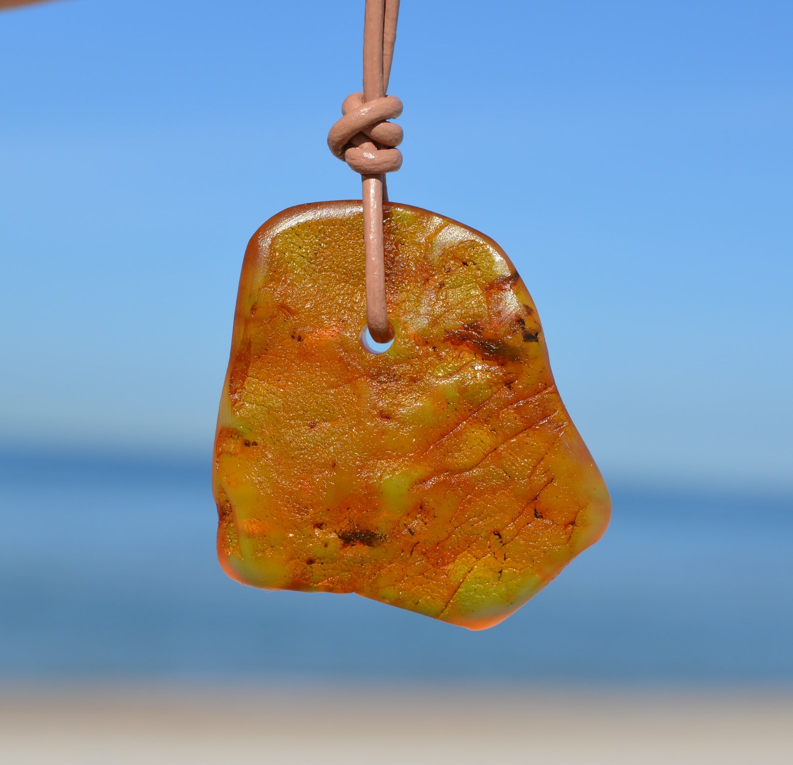 Large Raw Amber Amulet Baltic Amber Jewelry Unpolished Amber - Etsy